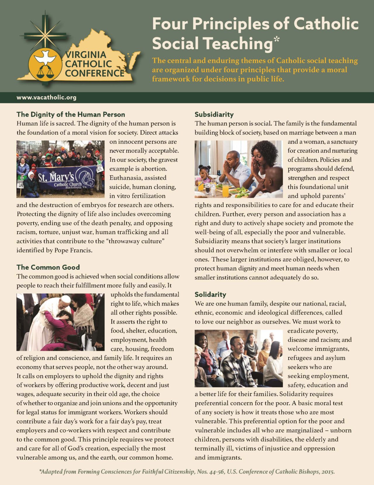 Four Principles of Catholic Social Teaching | Virginia Catholic Conference