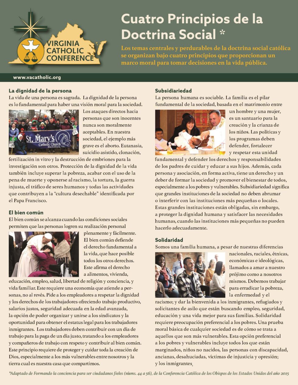 Four Principles of Catholic Social Teaching | Virginia Catholic Conference
